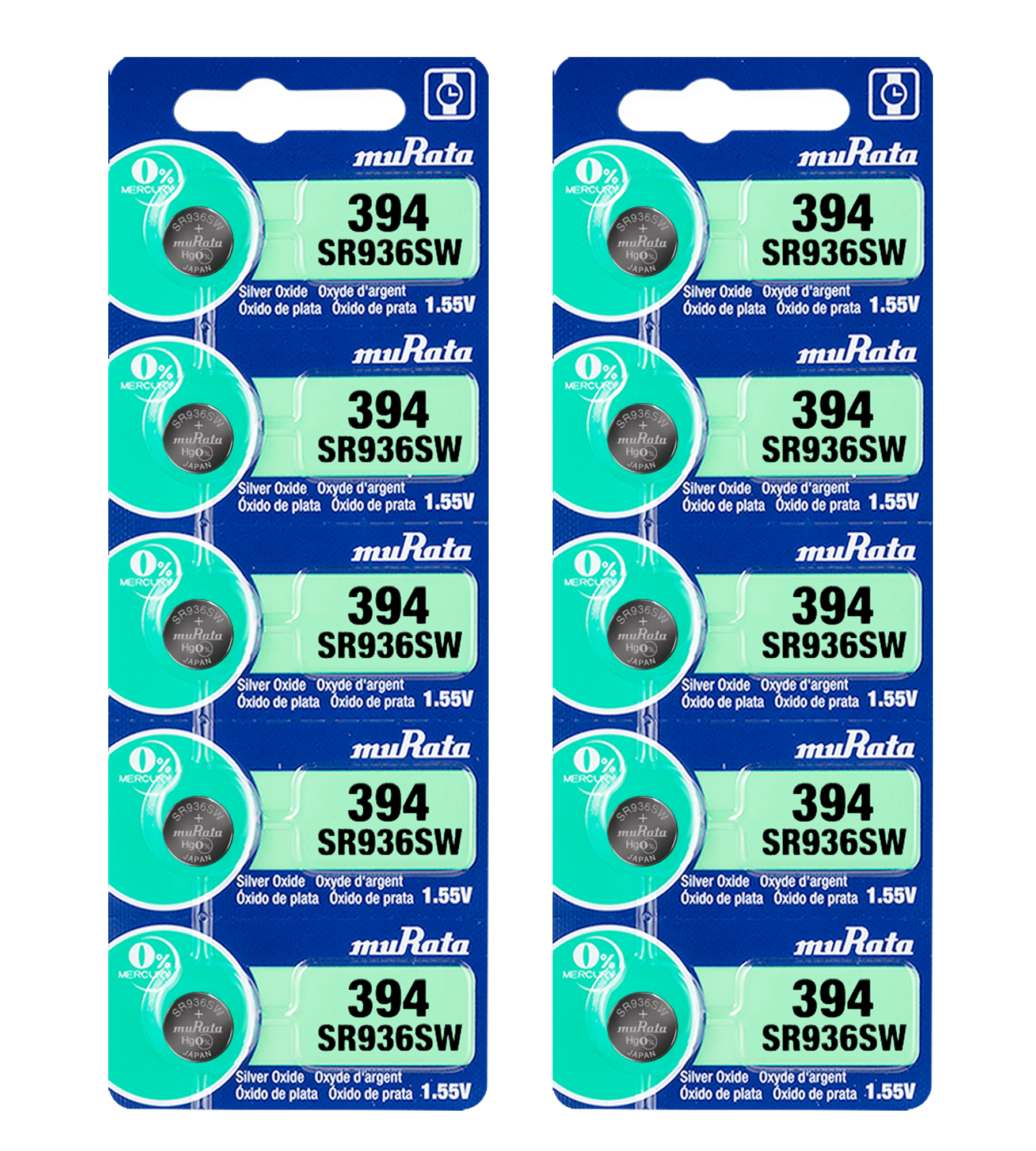 Murata 394 SR936SW Battery 1.55V Silver Oxide Watch Button Cell ...