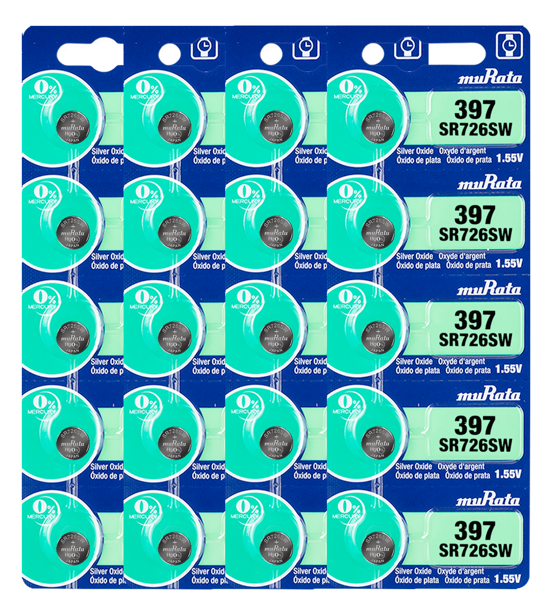 Murata 397 SR726SW Battery 1.55V Silver Oxide Watch Button Cell ...