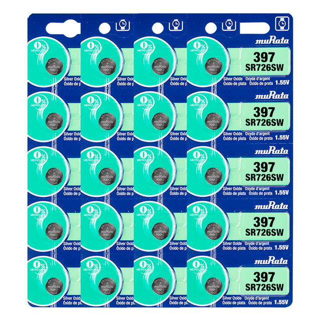 Murata 397 SR726SW Battery 1.55V Silver Oxide Watch Button Cell ...