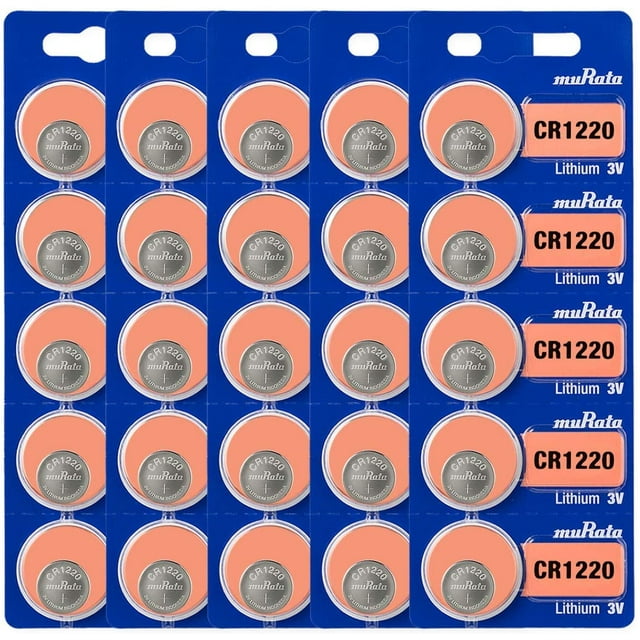 Murata CR1220 Battery DL1220 ECR1220 3V Lithium Coin Cell (25 Batteries) - Walmart.com