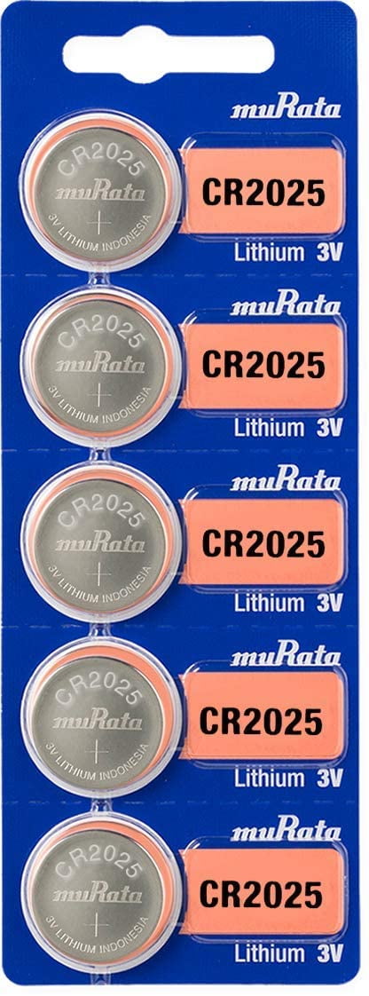 Murata CR2025 Battery 3V Lithium Coin Cell - Replaces Sony CR2025 (5 ...