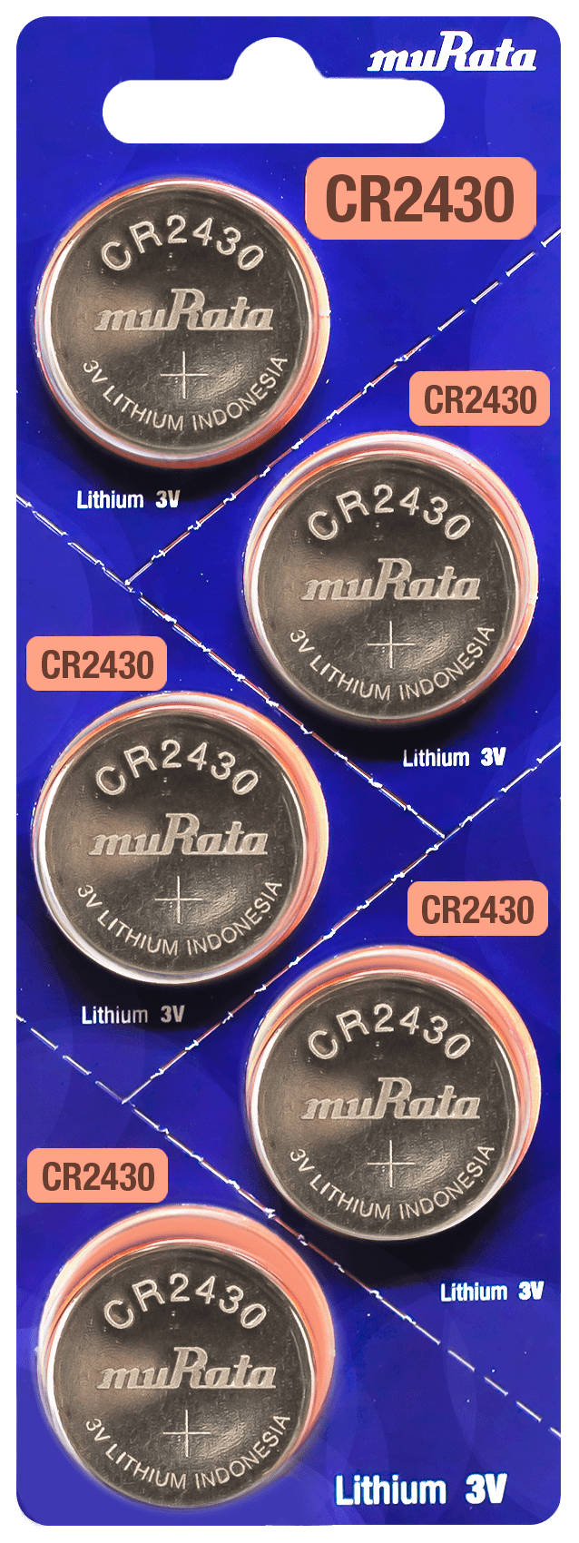 Murata CR2430 3V Lithium Coin Cell (5 Batteries) - Replaces Sony CR2430 - Walmart.com