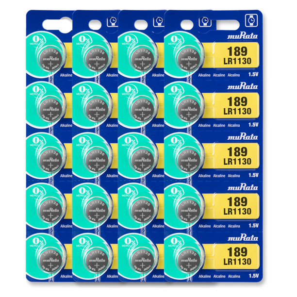 Murata LR1130 Battery 1.55V Alkaline Button Cell (20 Batteries ...