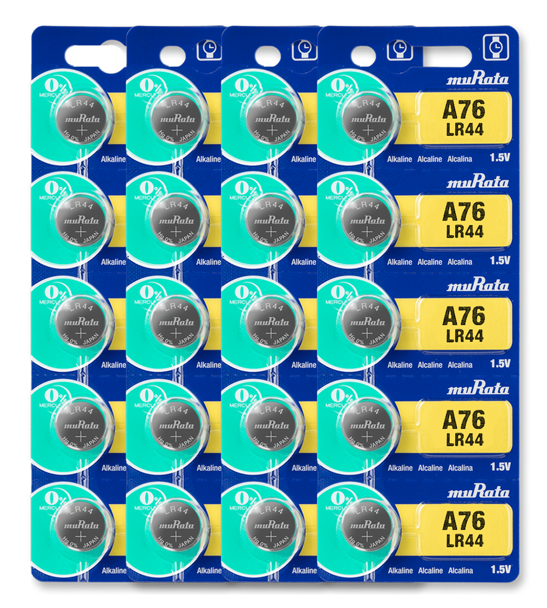 Murata LR44 Battery 1.55V Alkaline Button Cell (20 Batteries) - Walmart.com
