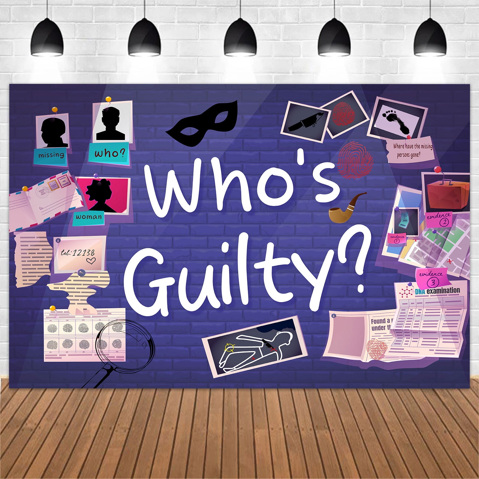 Murder Mystery Party Backdrop, Spy Agent Detective Photography Theme ...