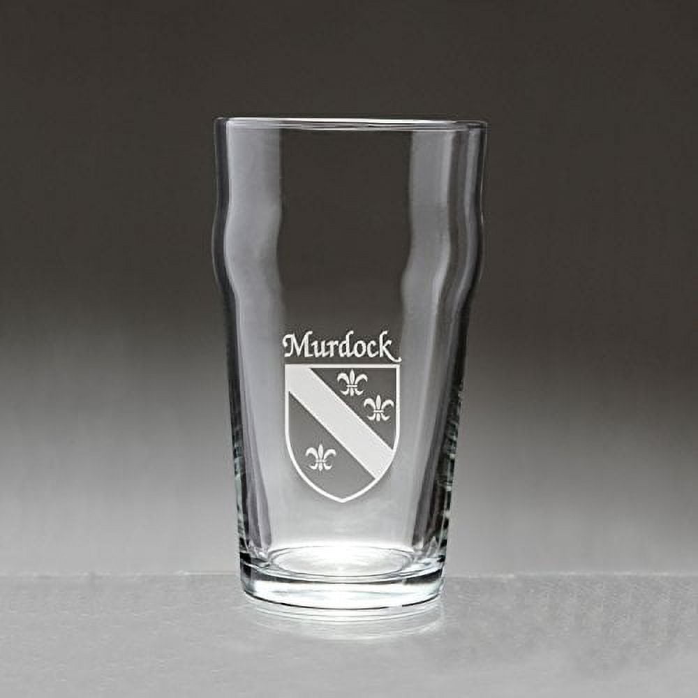 Murdock Irish Coat of Arms Pub Glasses - Set of 4 (Sand Etched ...