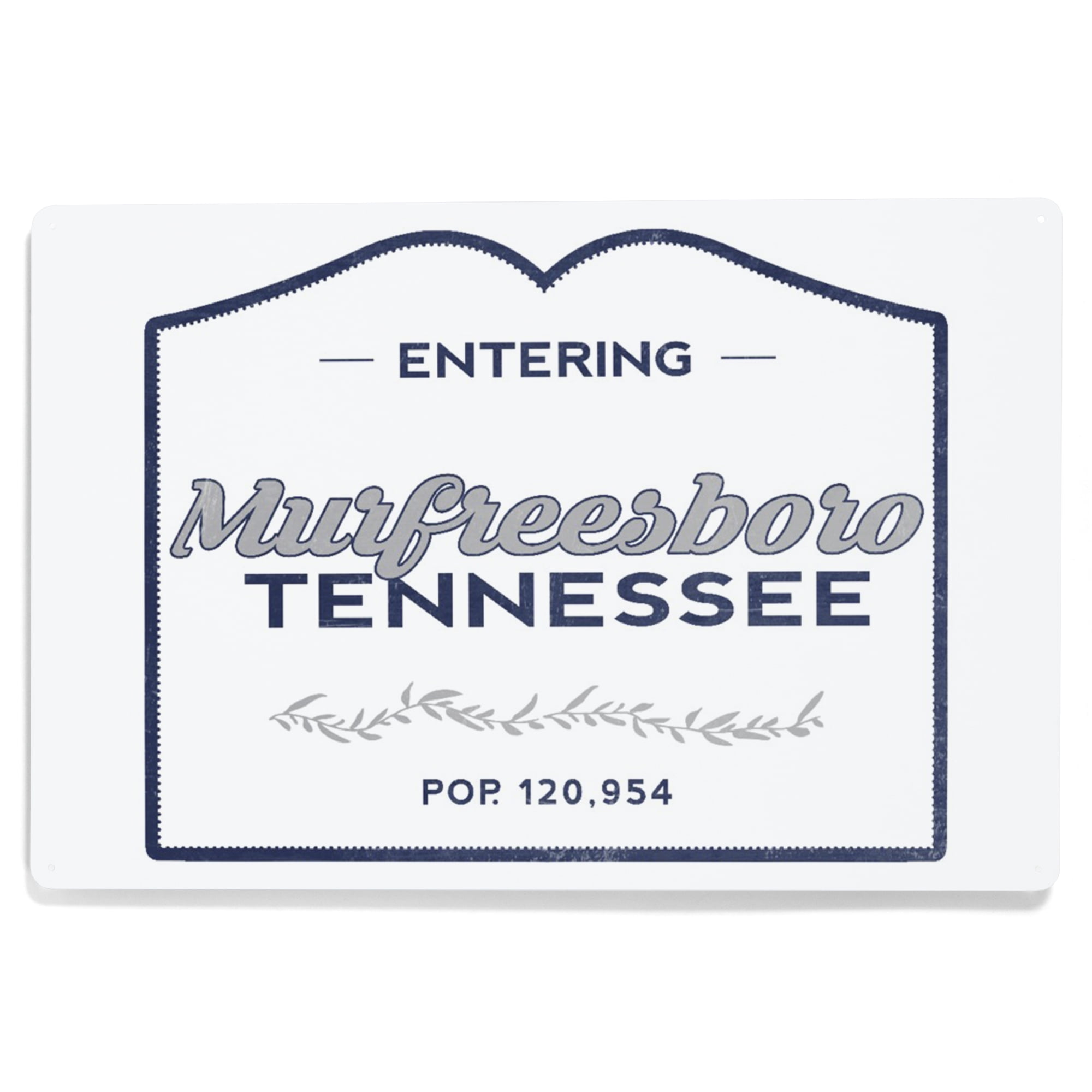 Murfreesboro, Tennessee, Now Entering (Blue) (12x18 Aluminum Art ...