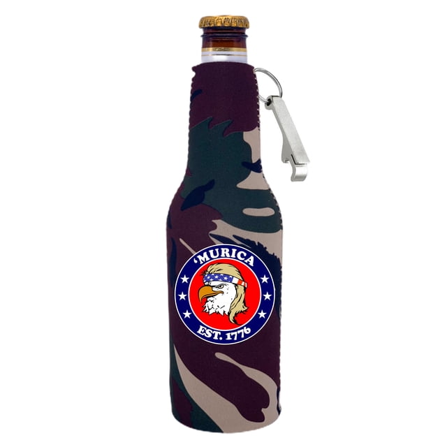 Murica 1776 Beer Bottle Coolie With Opener (Camo) - Walmart Business ...