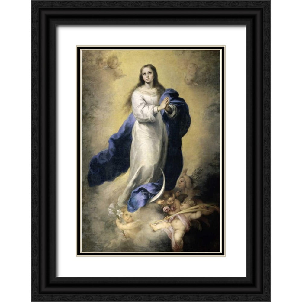Murillo, Bartolome Esteban 11x14 Black Ornate Wood Framed with Double Matting Museum Art Print ...
