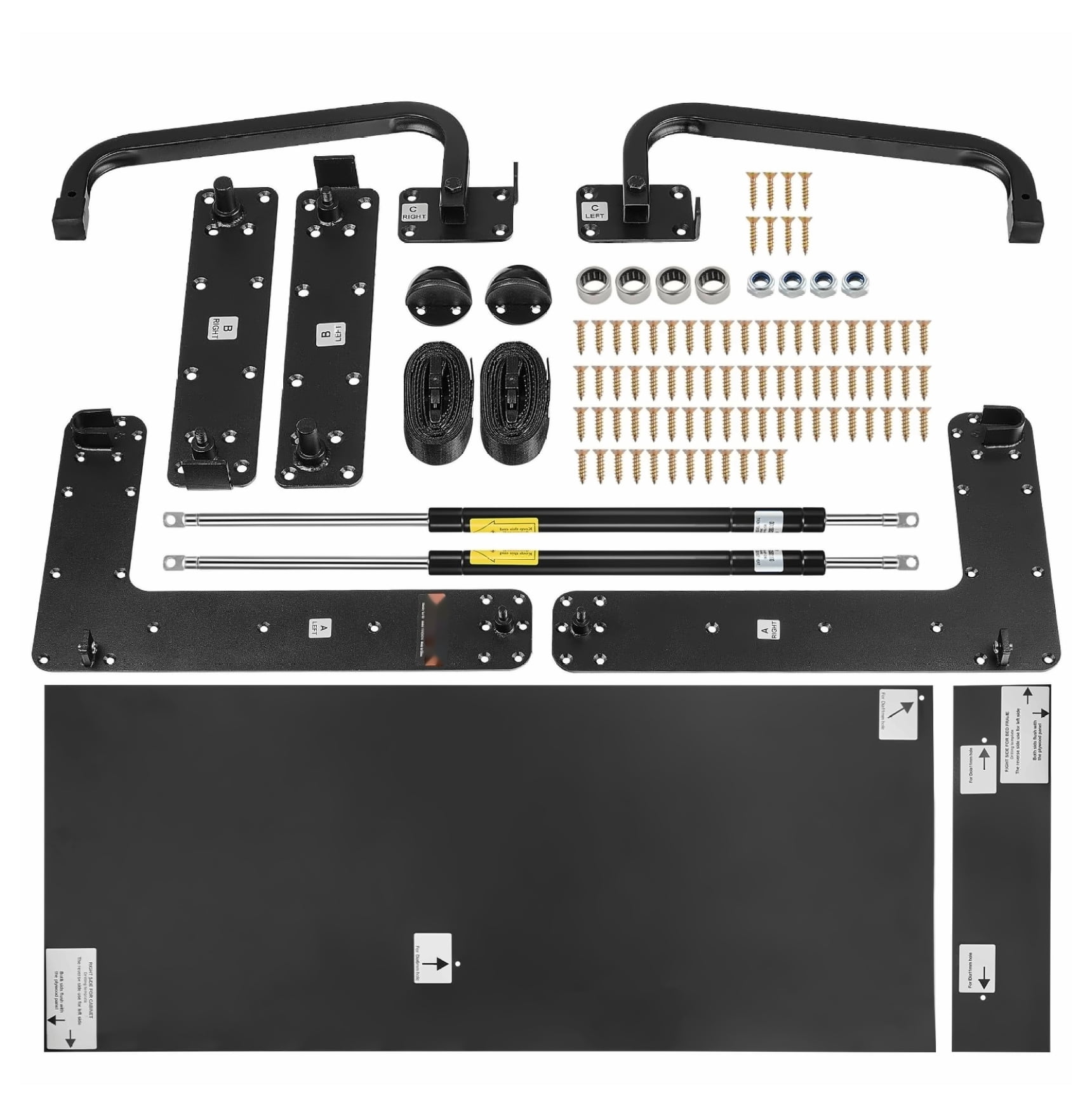 Murphy Bed Kit Full Deluxe, DIY Wall Bed Hardware Folding System with ...