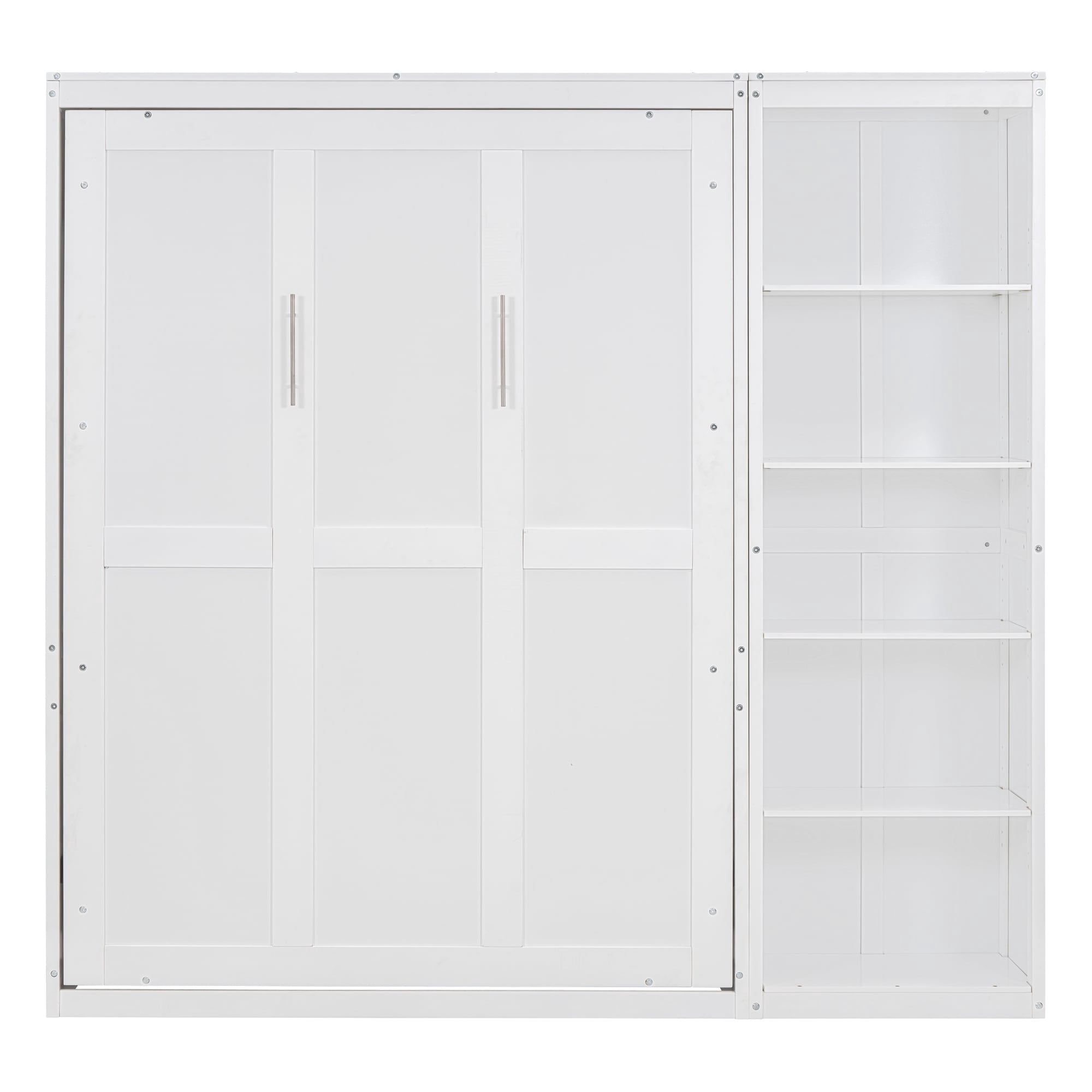 Murphy Bed Wall Bed with Shelves Mattress Holder Practical Design White ...