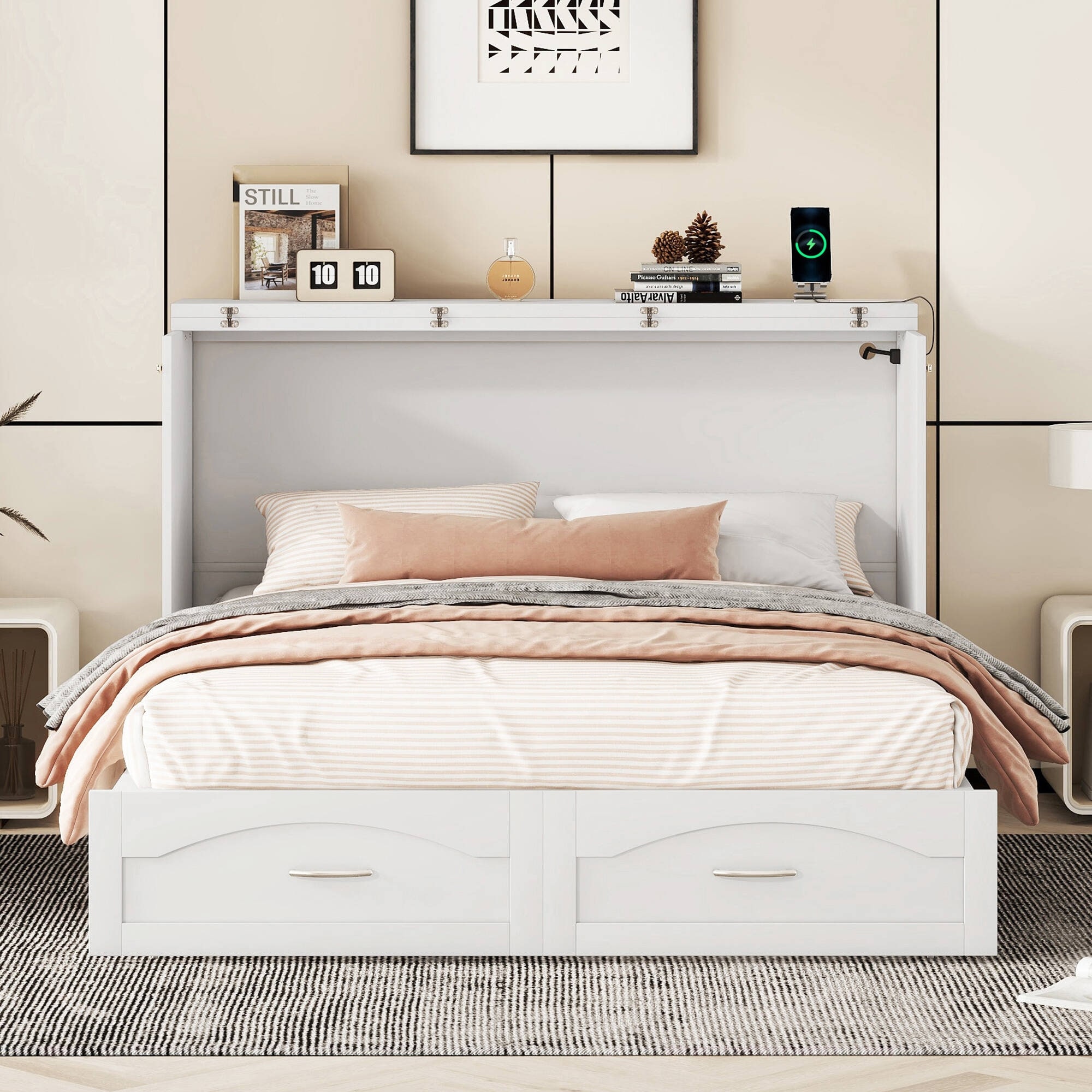 Murphy Bed Wall Bed with drawer and a set of Sockets & USB Ports ...