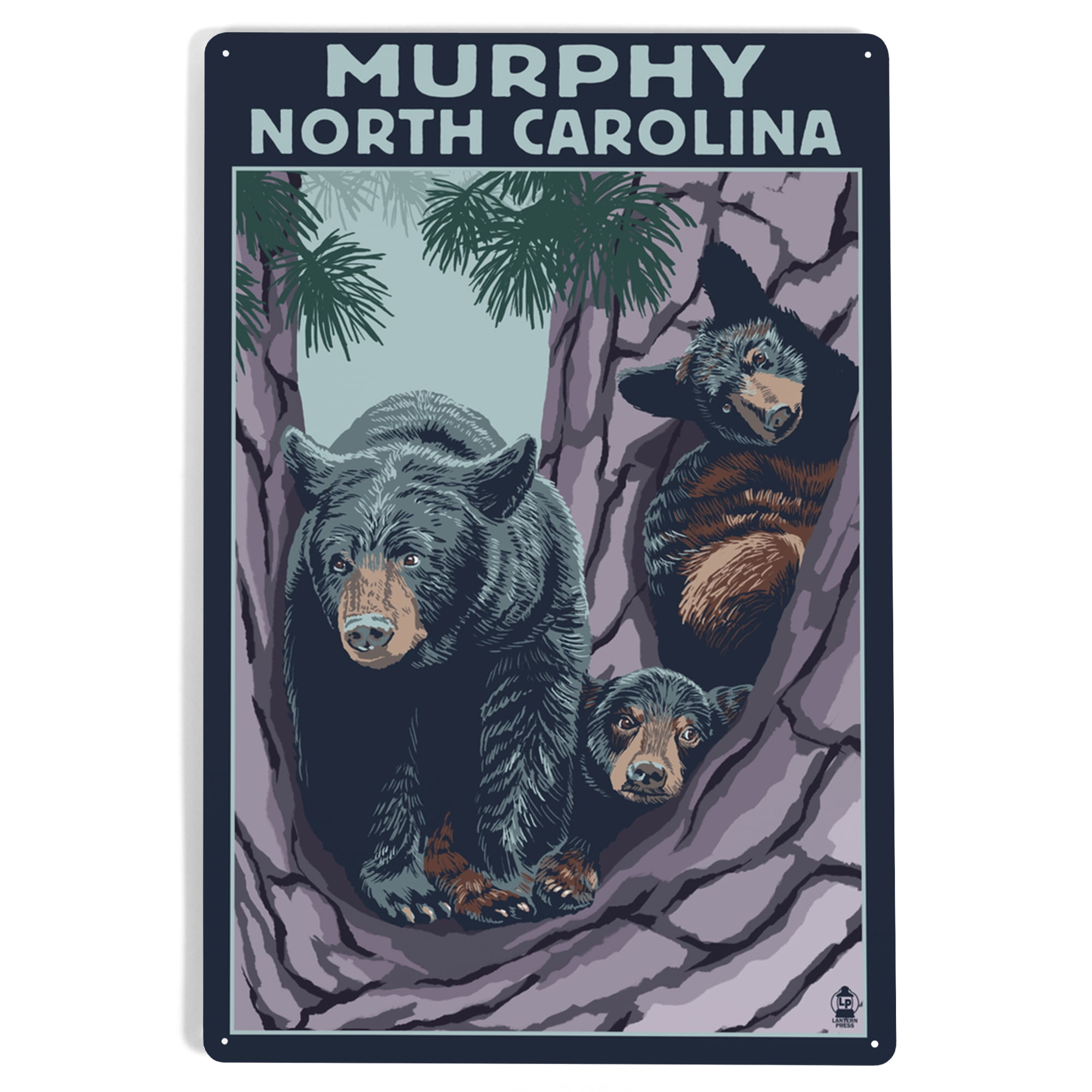 Murphy, North Carolina, Black Bears (12x18 Aluminum Art, Indoor Outdoor ...