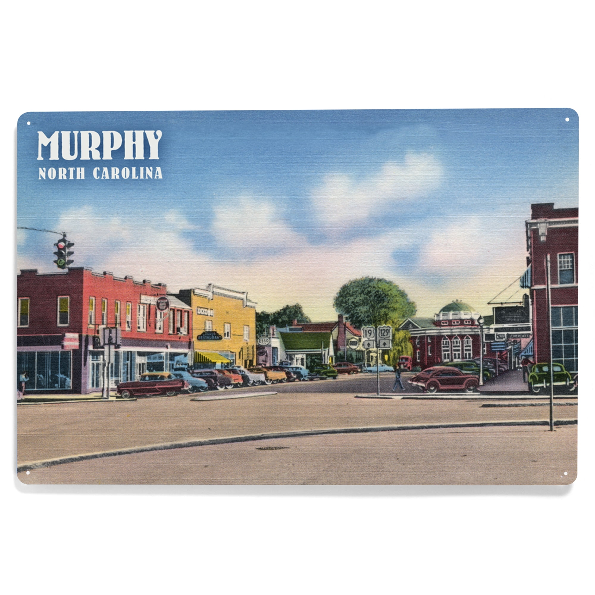 Murphy, North Carolina, Town Square Scene (12x18 Aluminum Art, Indoor ...