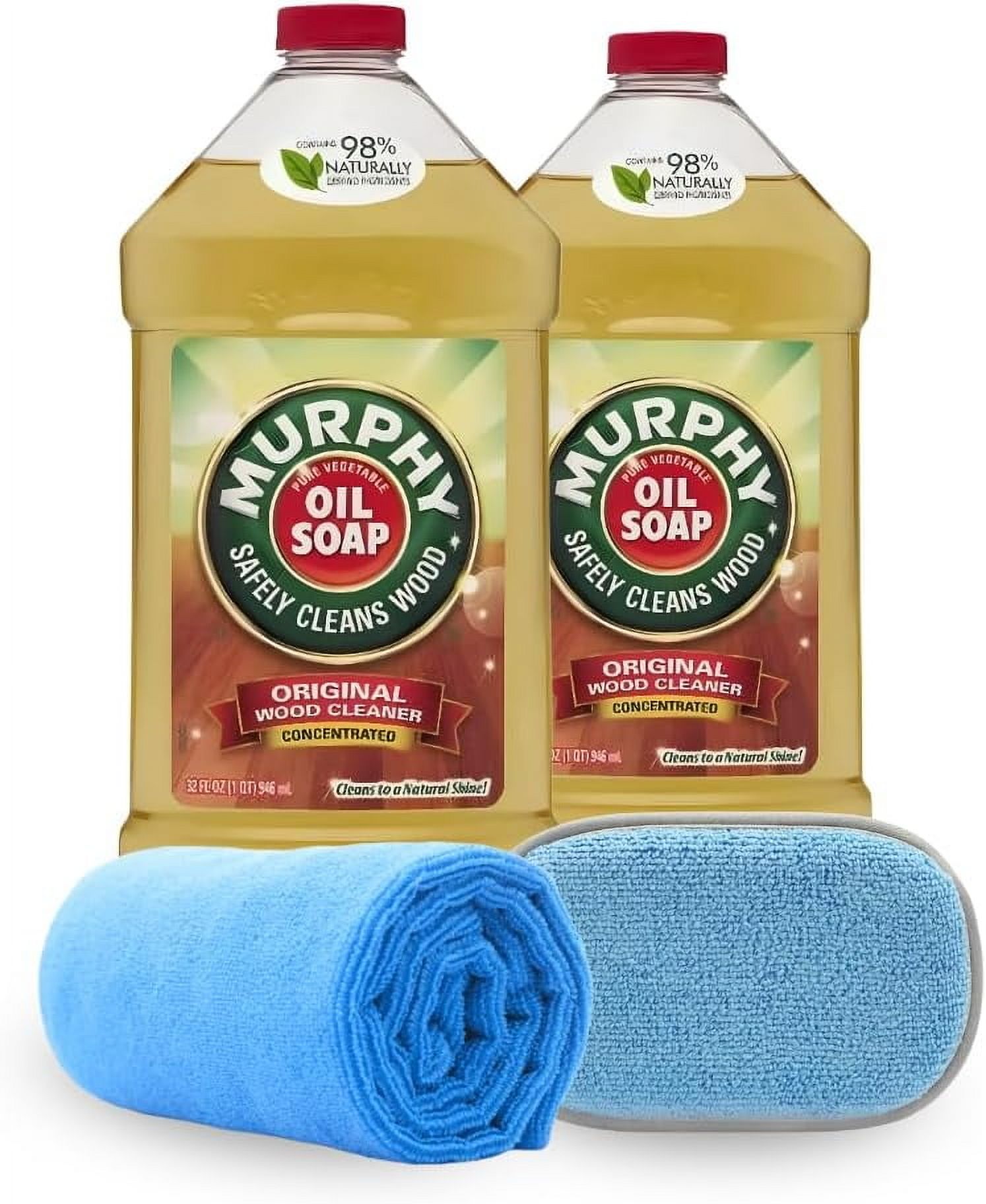Murphy Oil Soap Original Wood Cleaner 32 oz - 2 PACK BUNDLED with Scrub ...
