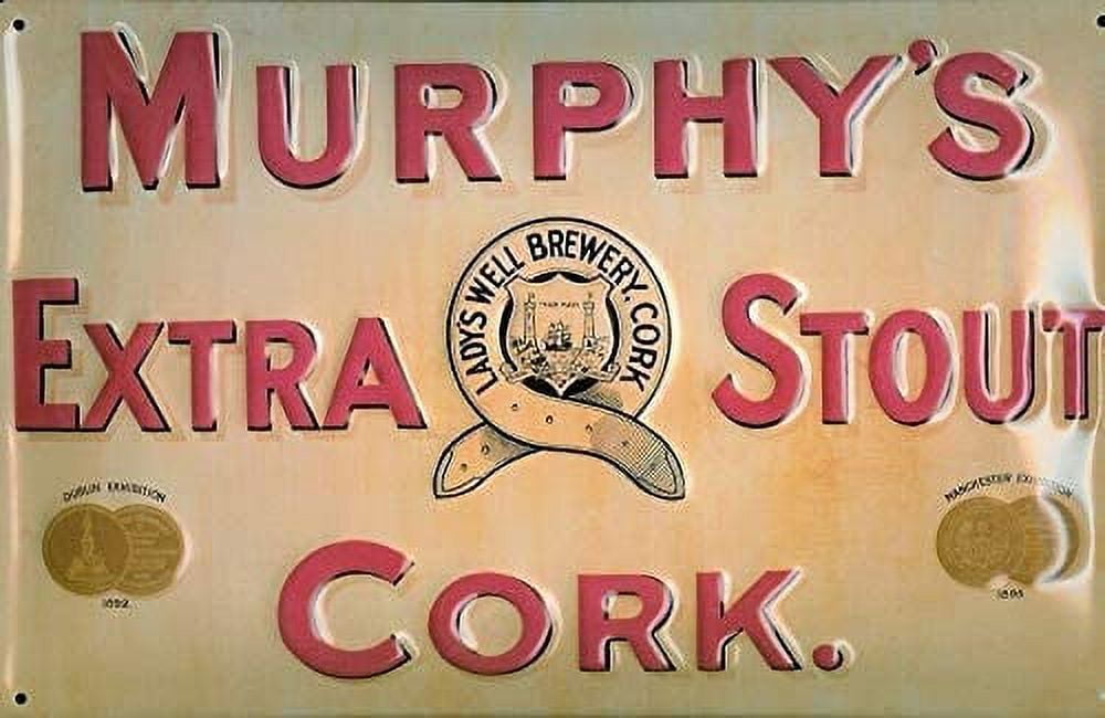 Murphys Extra Stout Cork Plaque 3D Visual Effects Sign Metal Tin 8" X ...