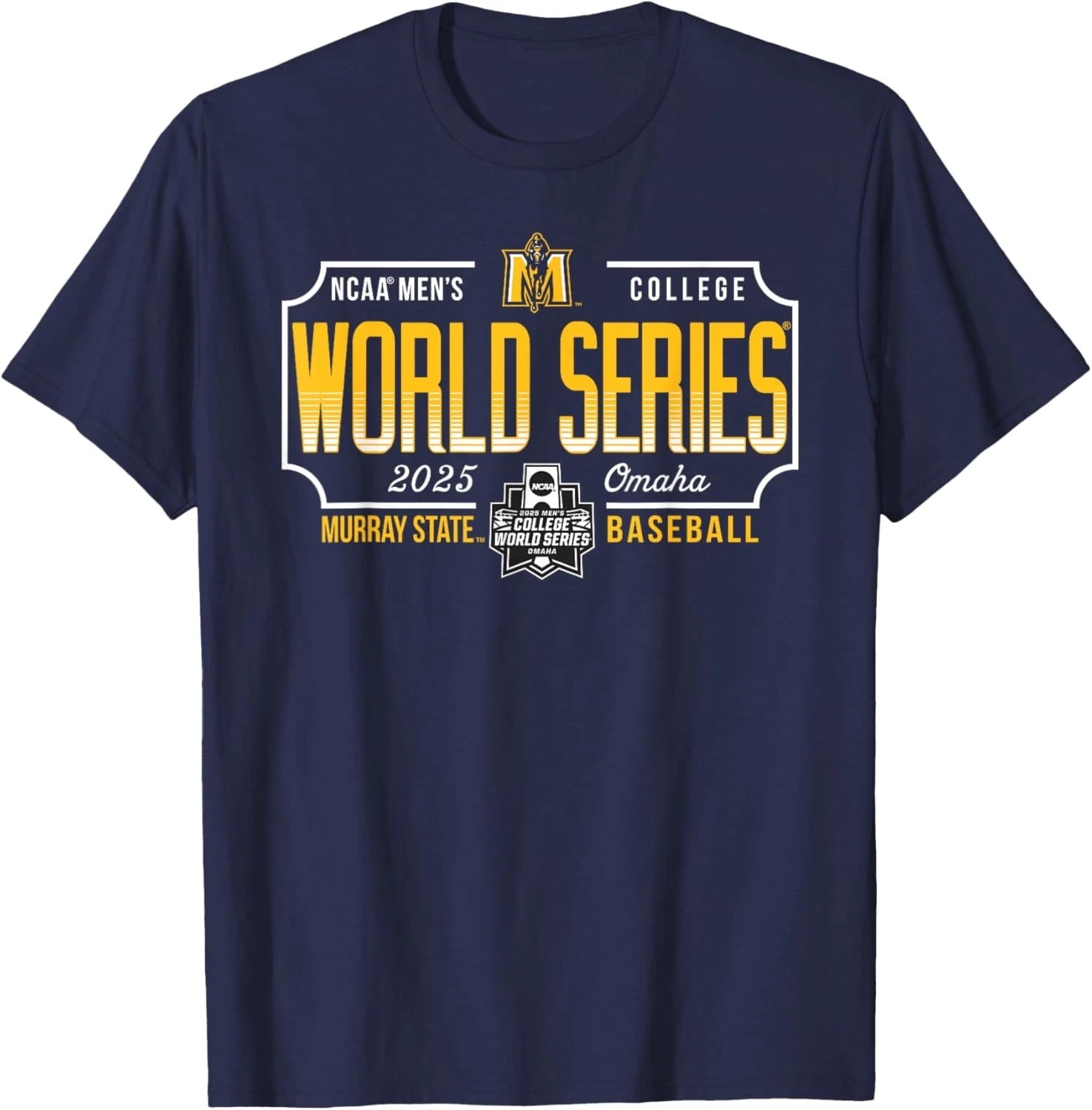 Murr----ay State Ra----cers 2025 College Wor---ld Ser---ies Baseball T-Shirt Hot New - Walmart.com