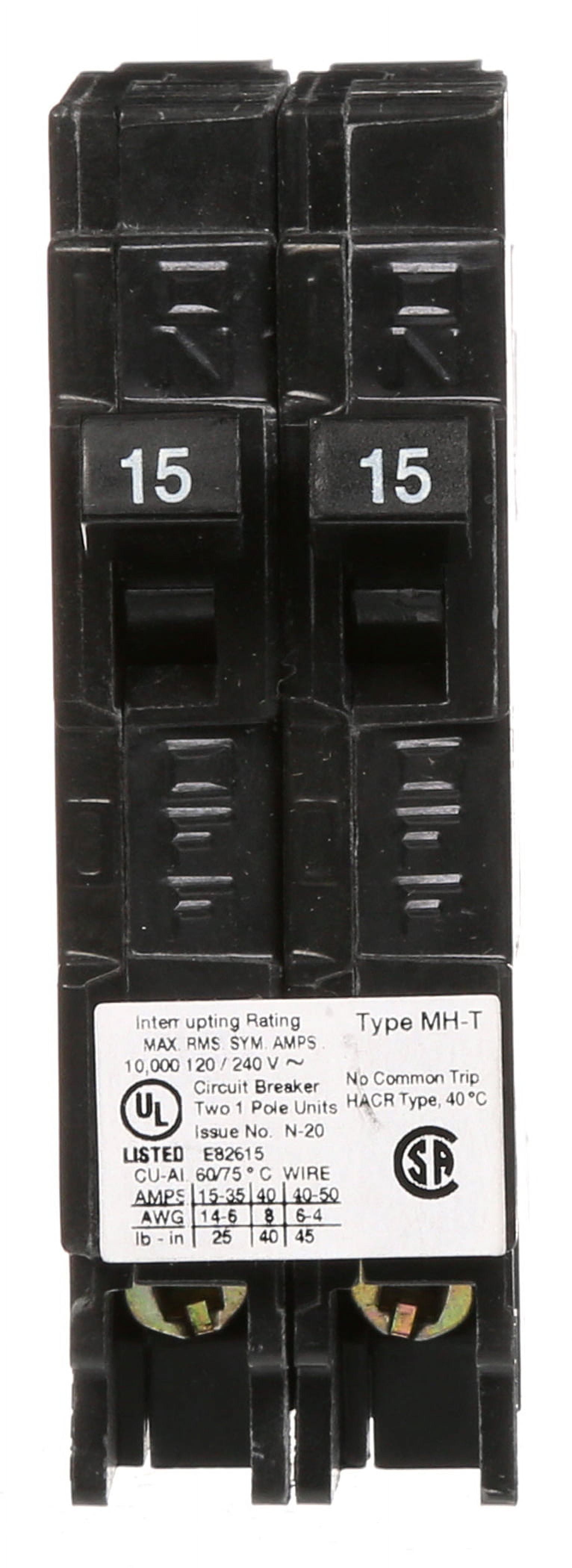 Murray 15a/15a Duplex Circuit Breaker, Siemens, MP1515N - Walmart.com