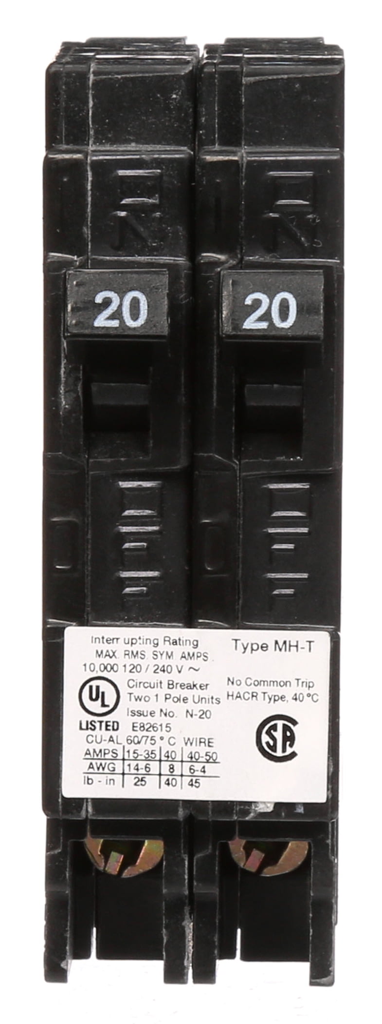 Murray MP2020N 20 Amp Non-CTL Circuit Breaker - Walmart.com