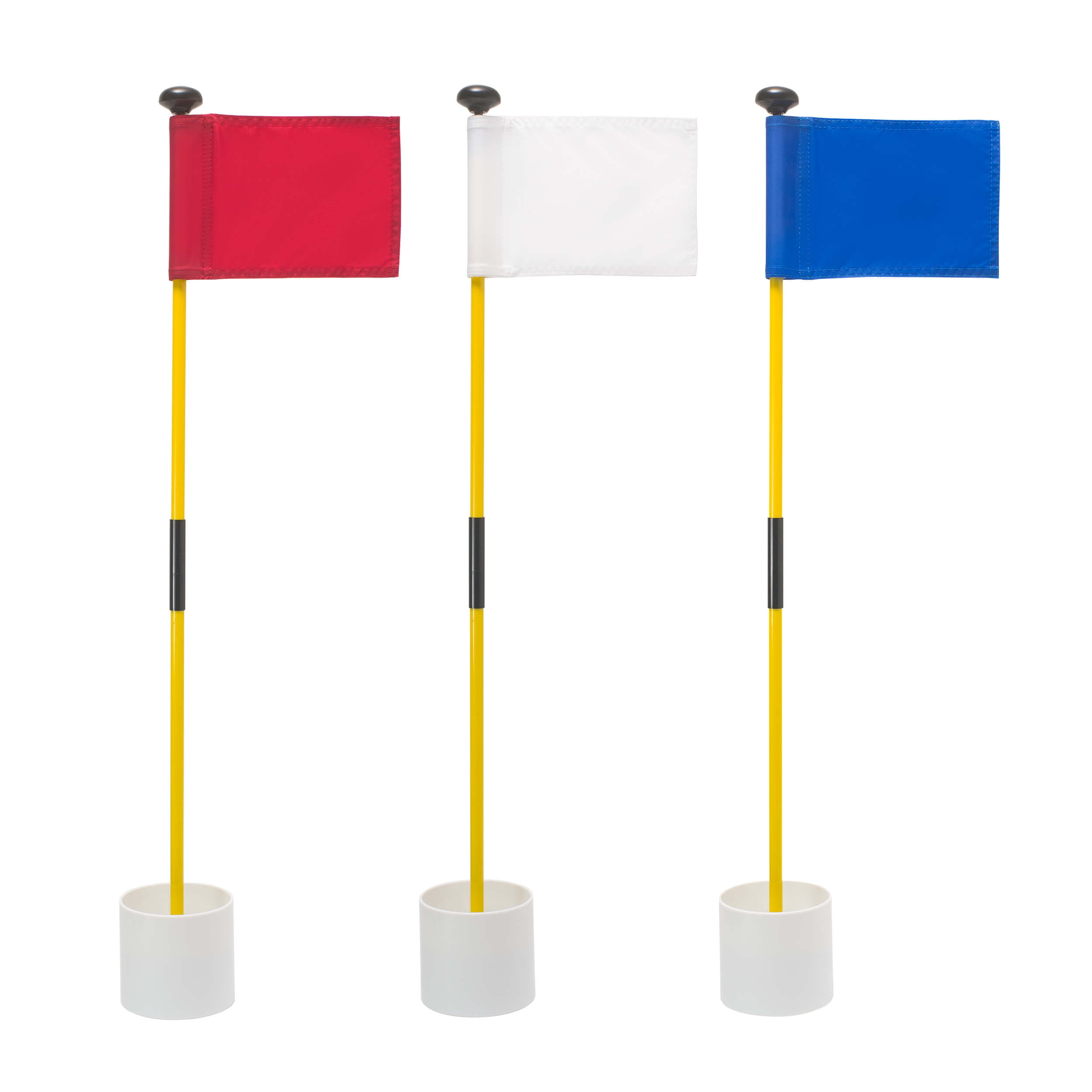 Murray Sporting Goods Set of Three Golf Flagsticks, Flags and Cups ...