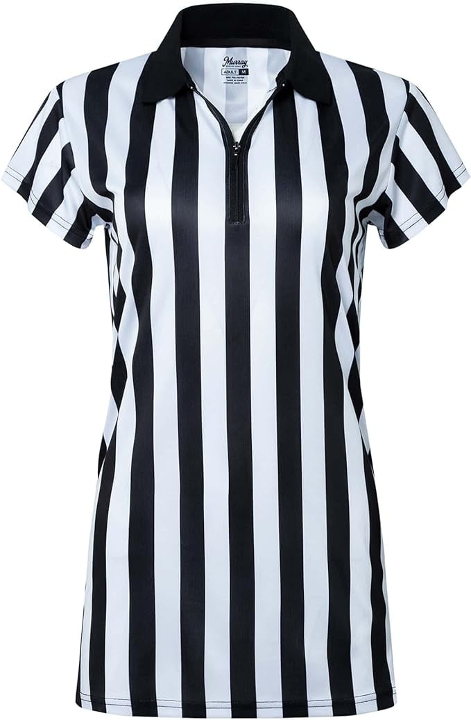 Murray Sporting Goods Women's Collared Black and White Stripe Referee ...