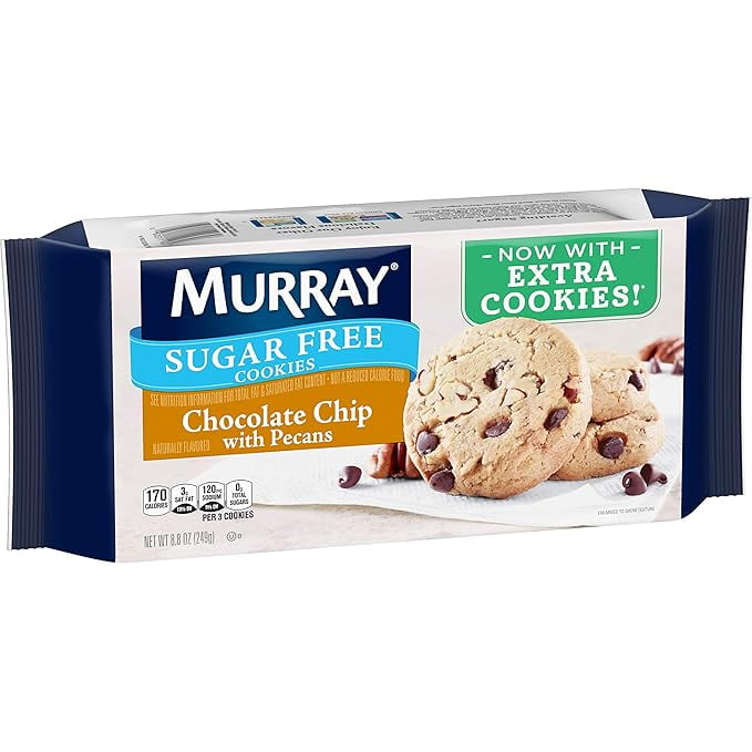Murray Sugar Free Cookies, Chocolate Chip with Pecans, 8.8 Ounce Tray ...