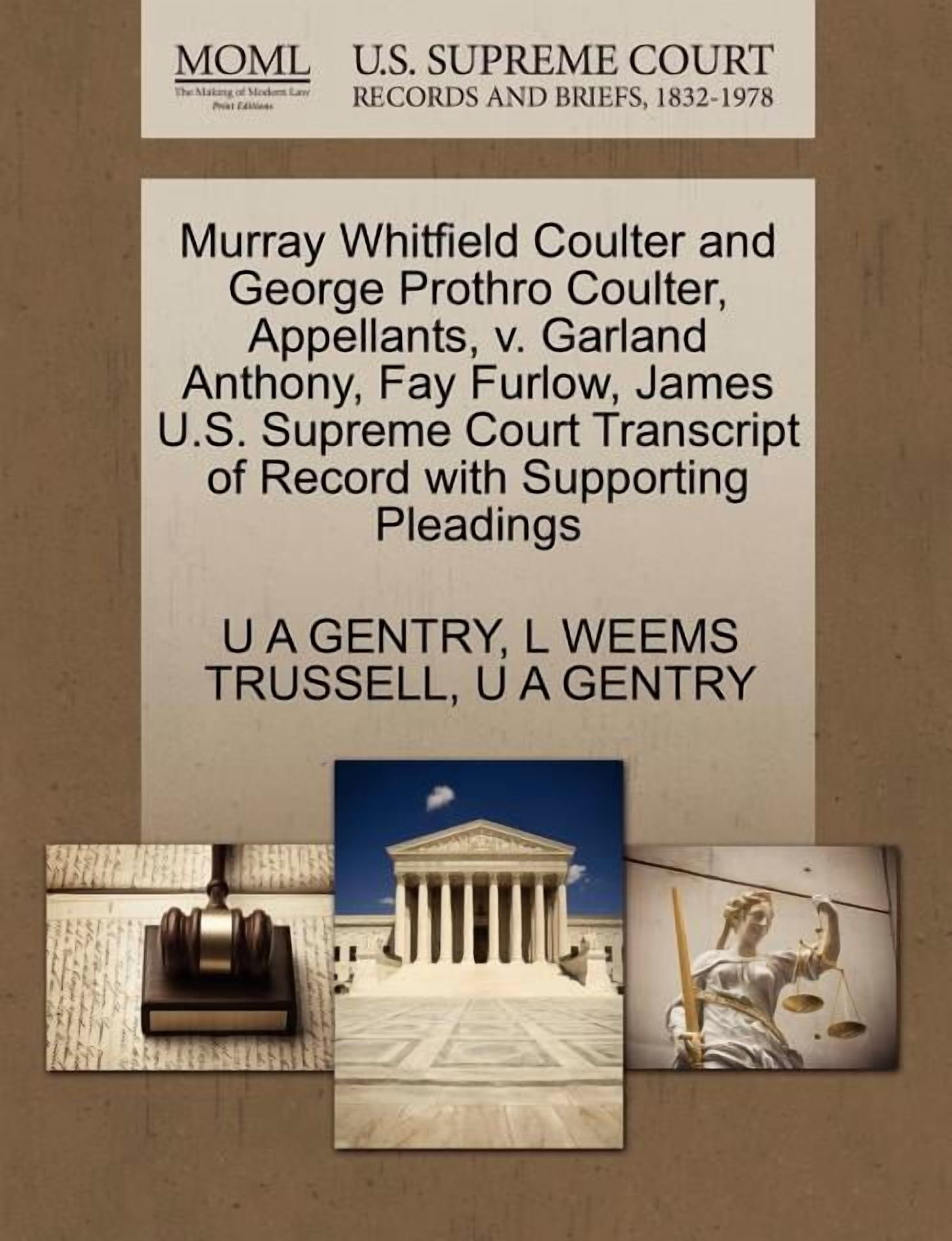 Murray Whitfield Coulter and George Prothro Coulter, Appellants, V ...