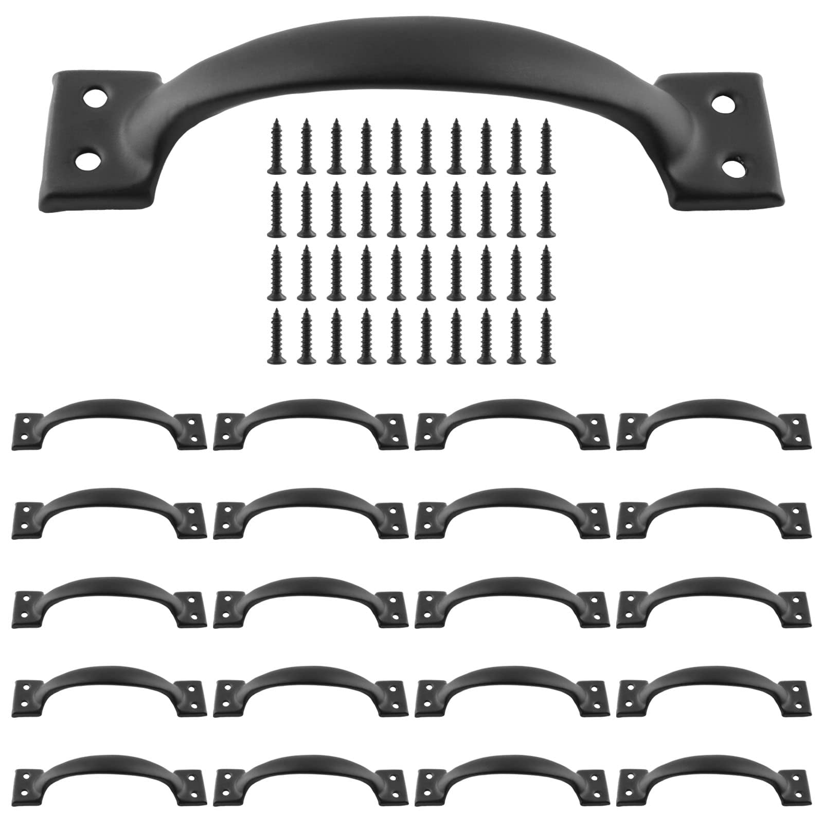 Murtenze 20 Pcs Black 5.5 Inch Barn Door Handles Vintage Gate Handles ...