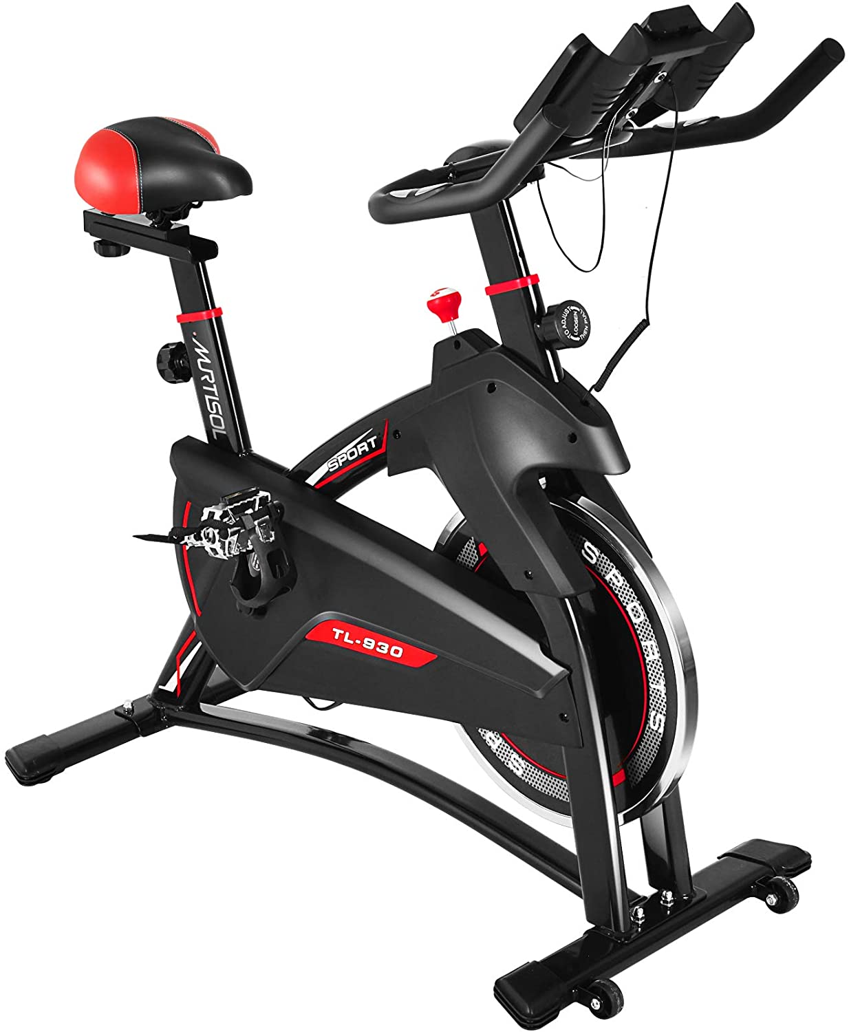Murtisol Indoor Cycling Stationary Bike Belt Drive Exercise Bike with ...