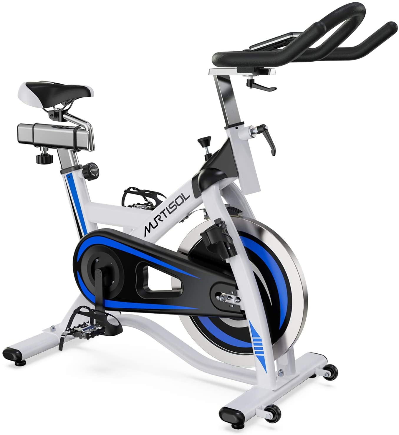 Murtisol Indoor Cycling Stationary Bike Belt Drive Exercise Bike with ...