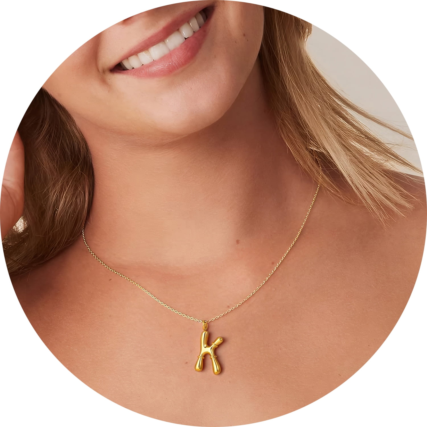 Murtoo Bold Letter Pendant Necklace – 3D Gold-Tone Chunky Initial Charm ...