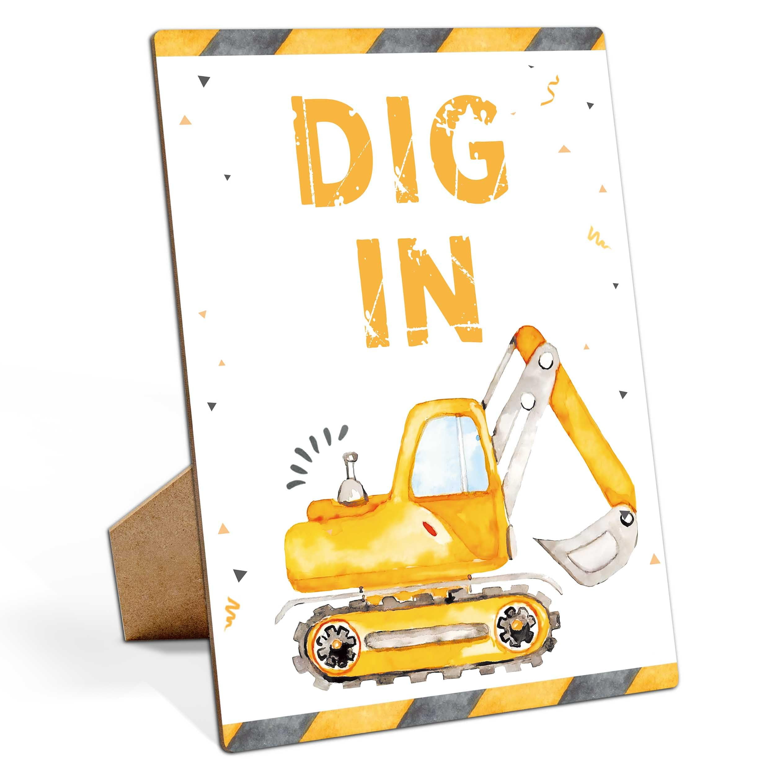 Muruseni Construction Birthday FEV6 Party Sign, 8x11 inches, Wooden ...