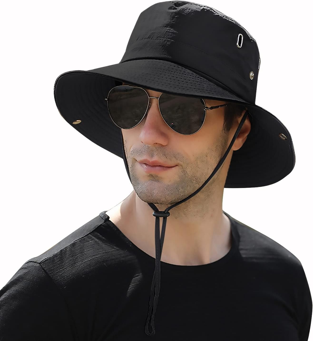 Muryobao Men Sun Hat Summer Wide Brim Upf 50 Breathable Boonie Hats