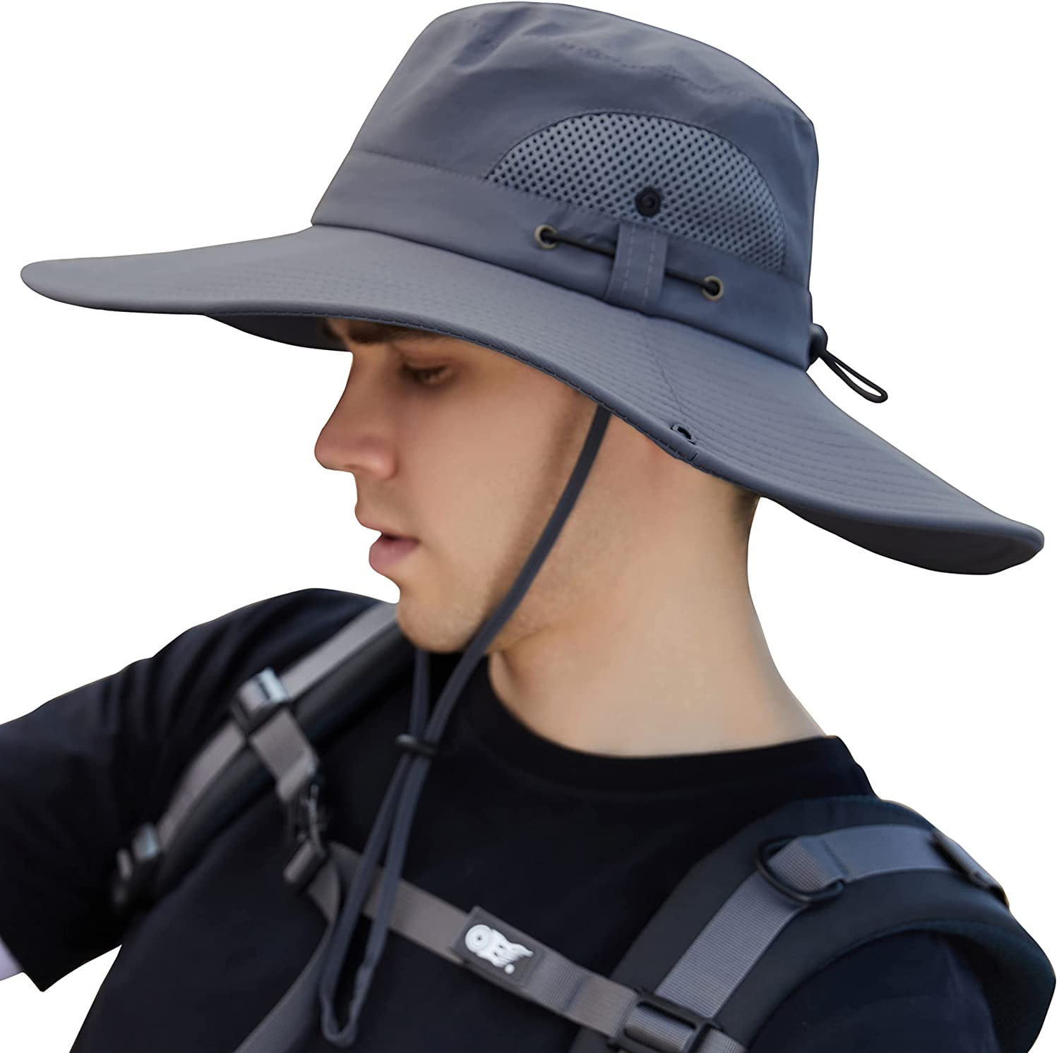 Muryobao Men's UPF50+ UV Protection Fisherman's Sun Hat, Waterproof ...