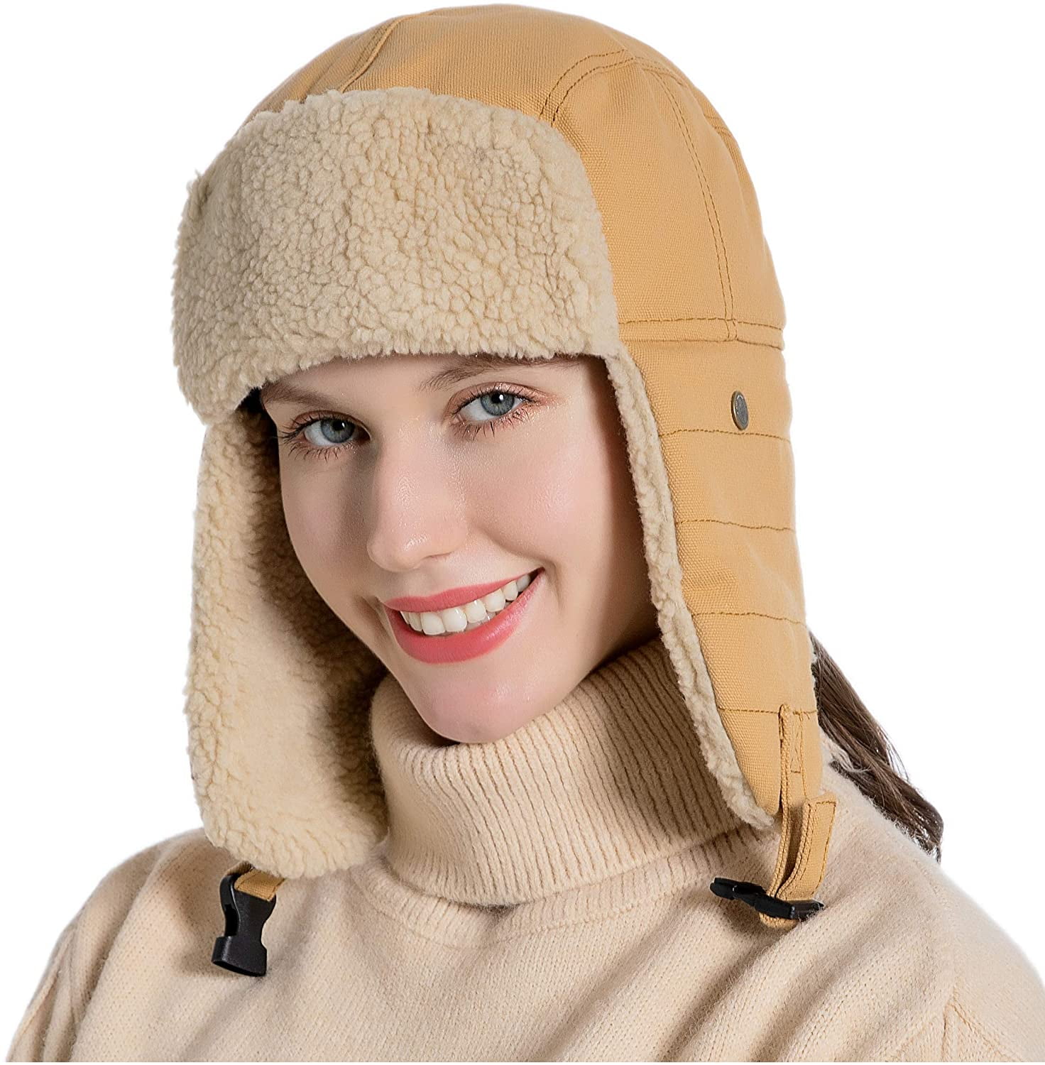 Muryobao Winter Hat Cold Weather Trapper Hat Outdoor Warm Windproof Ski ...