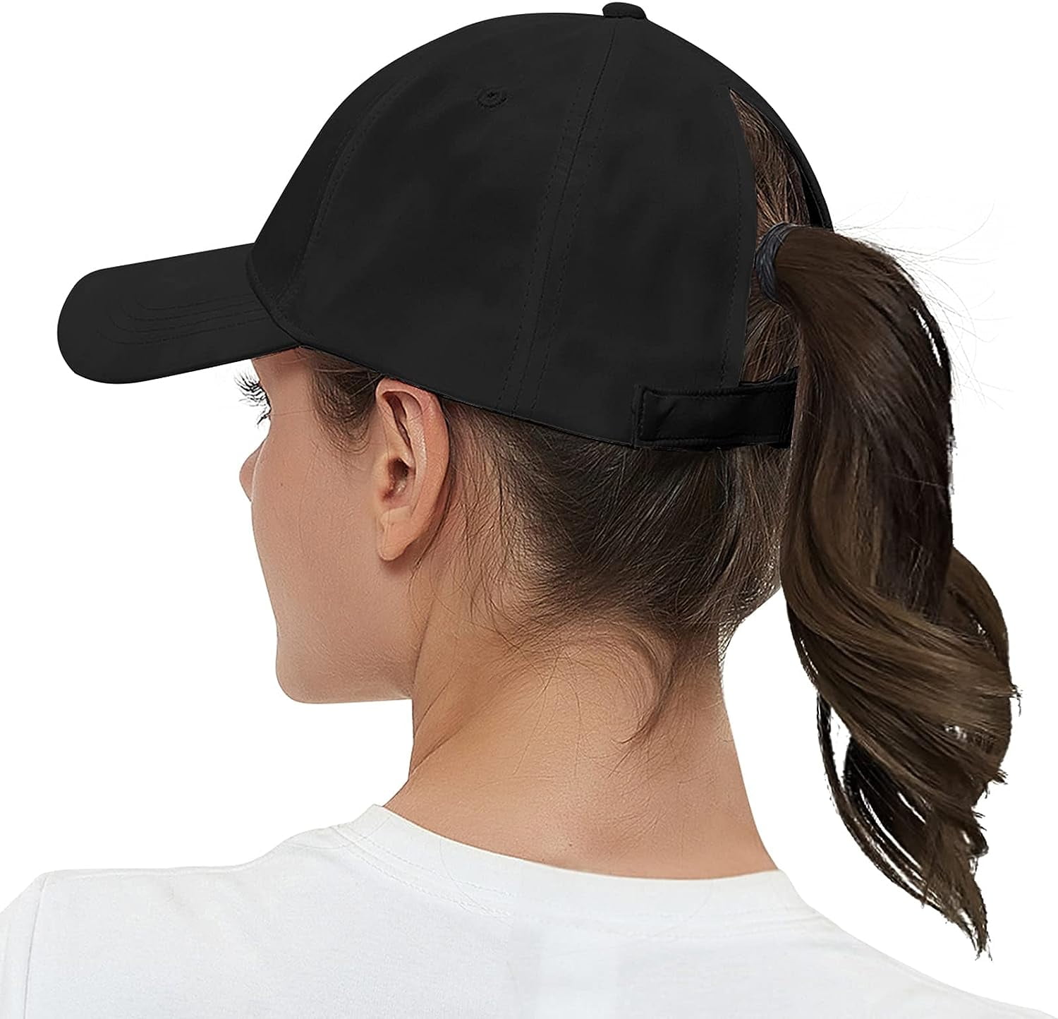 Muryobao Womens Ponytail Baseball Cap Adjustable High Messy Bun Ponycap ...