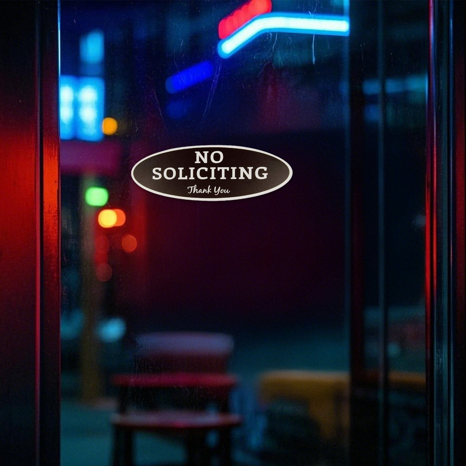 Musatteng 2"x5" No Soliciting Sign - Durable Outdoor Door Sticker with ...
