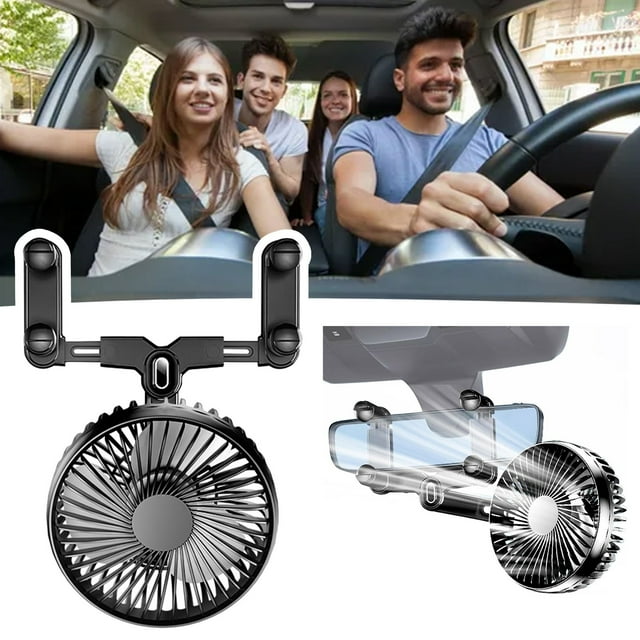 Musatteng Car Rearview Fan USB Powered Car Fan For Car Interior ...