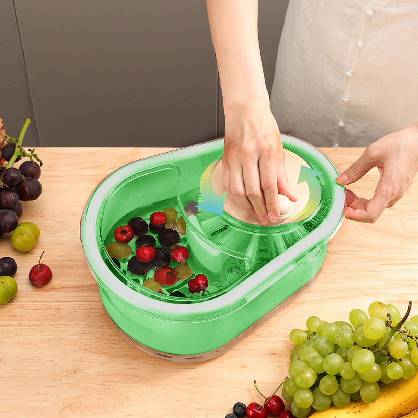 Musatteng Commercial-Grade Fruit & Vegetable Washer with 5L Stainless ...