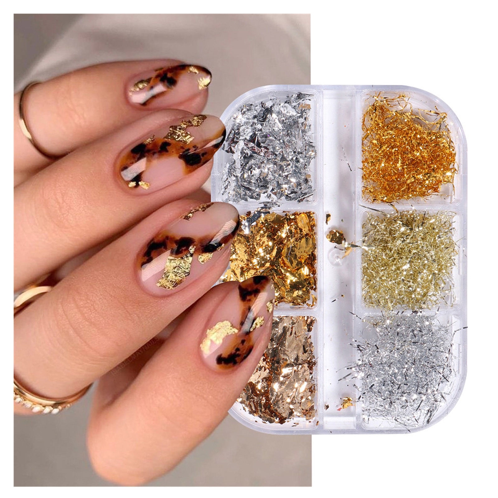 Musatteng Foil Paillette Gold Leaf Paper Glitter Decorations W/ Bow ...