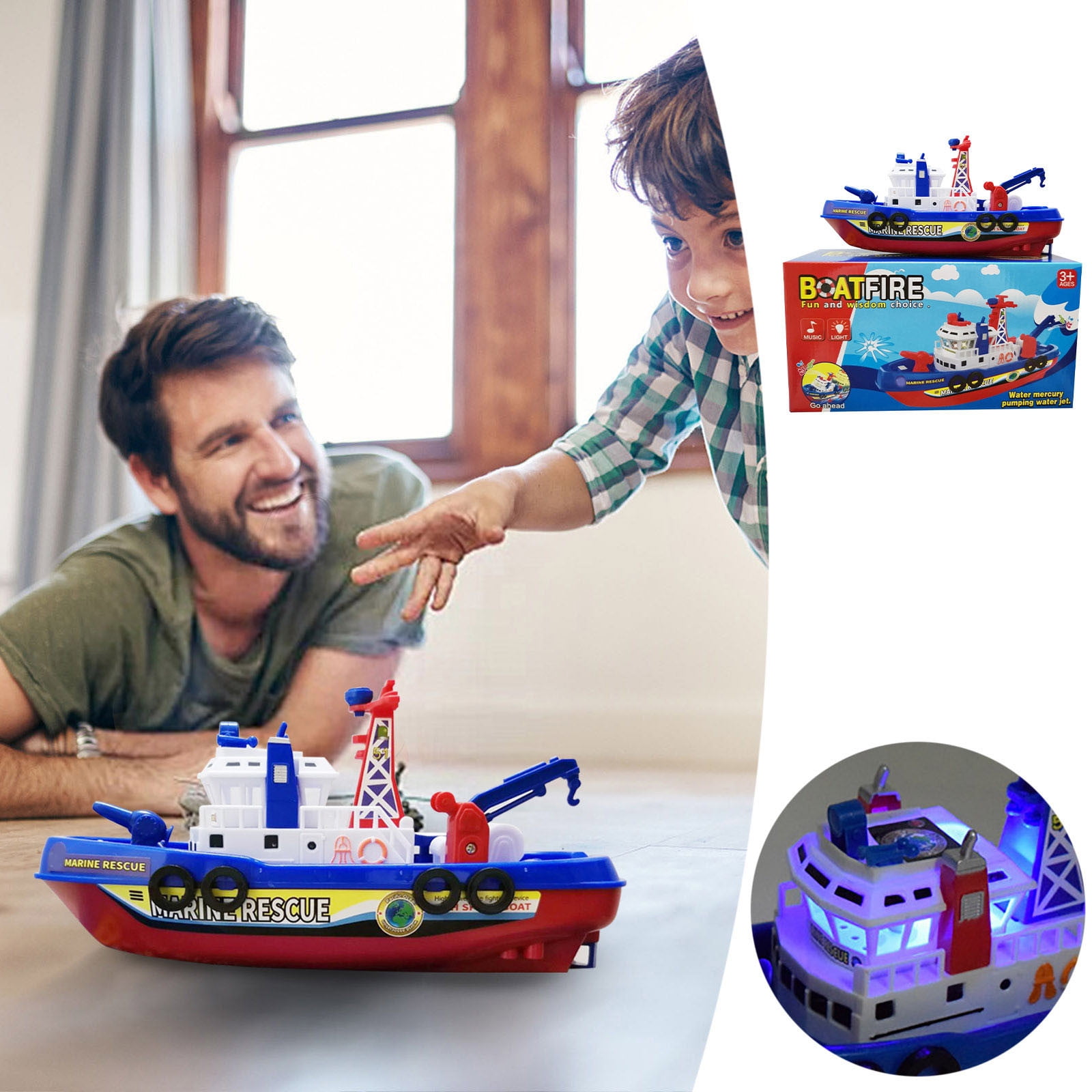 Musatteng Interactive Bath Boat Toy with Lights & Music - Safe Water ...