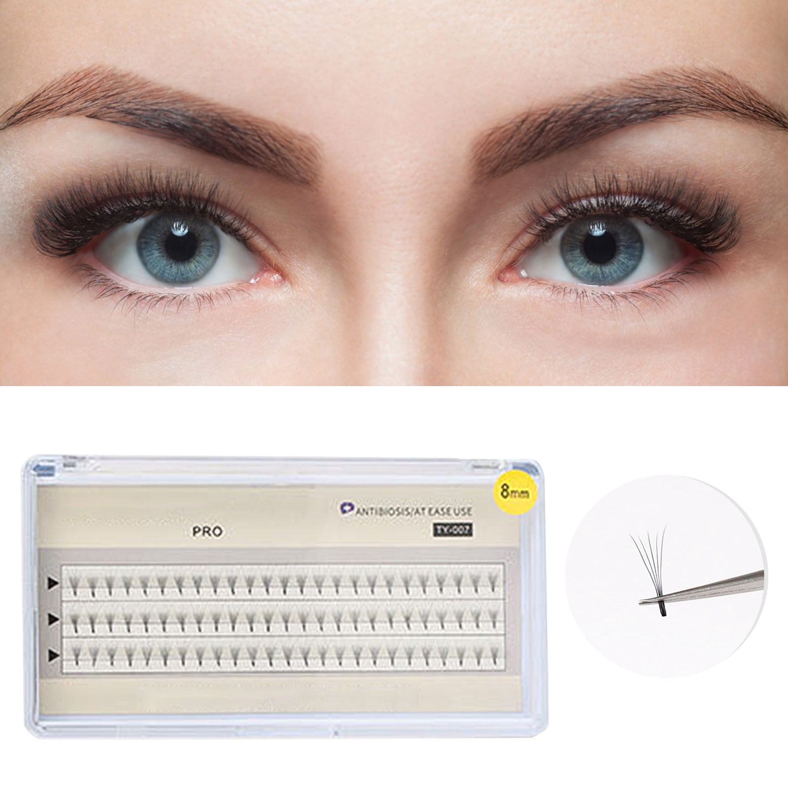 Musatteng Lashes 415 Eyelash Extensions 5 Dots Hair Single Cluster ...