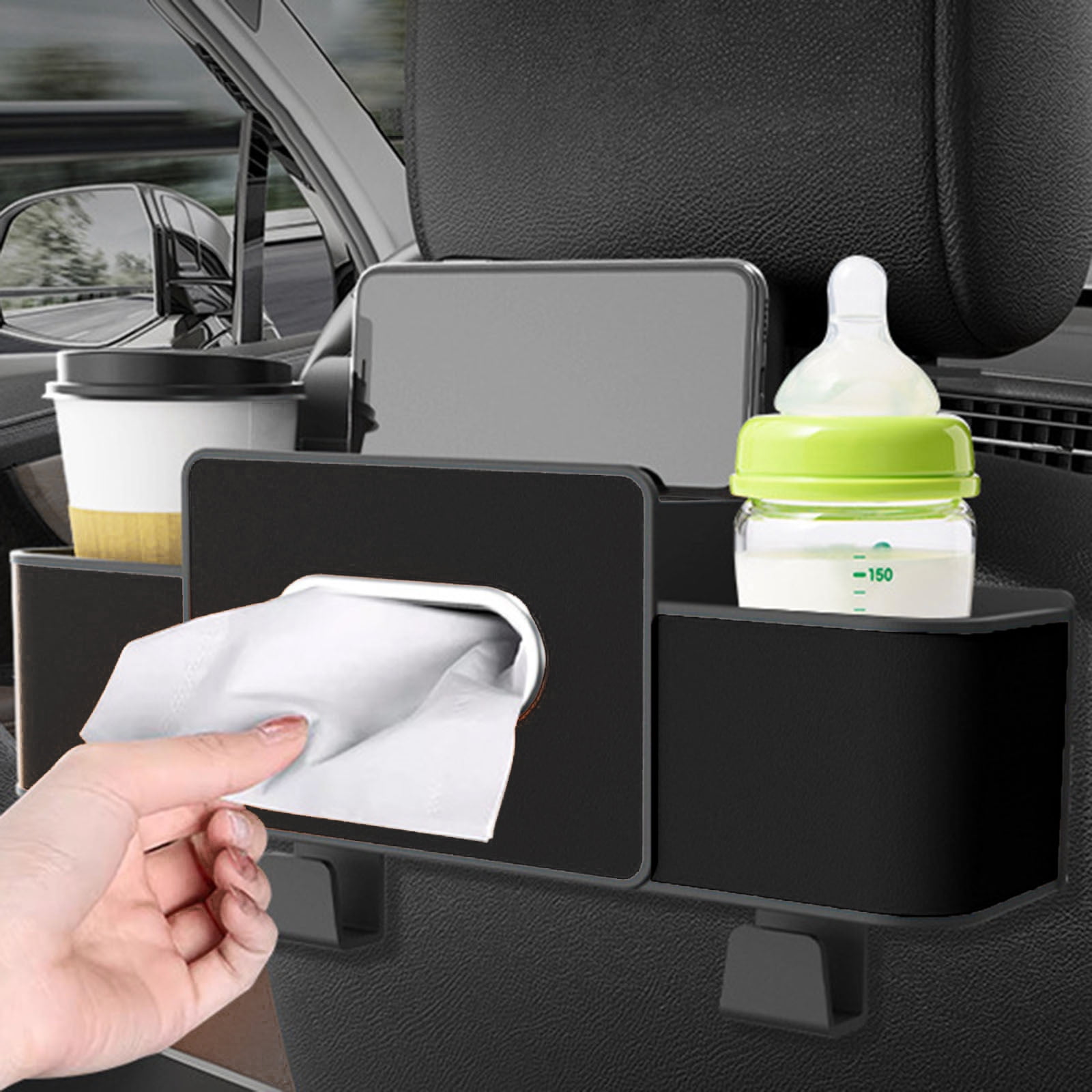 Musatteng Universal Car Seat Back Organizer with Tissue Box Holder, 6 ...