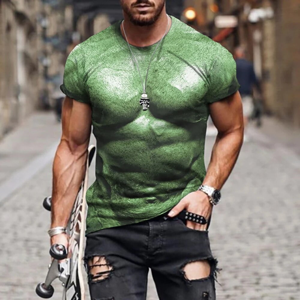 Muscle Body 3D Print T-Shirt Men Summer T Shirt Clothing Fashion Street ...