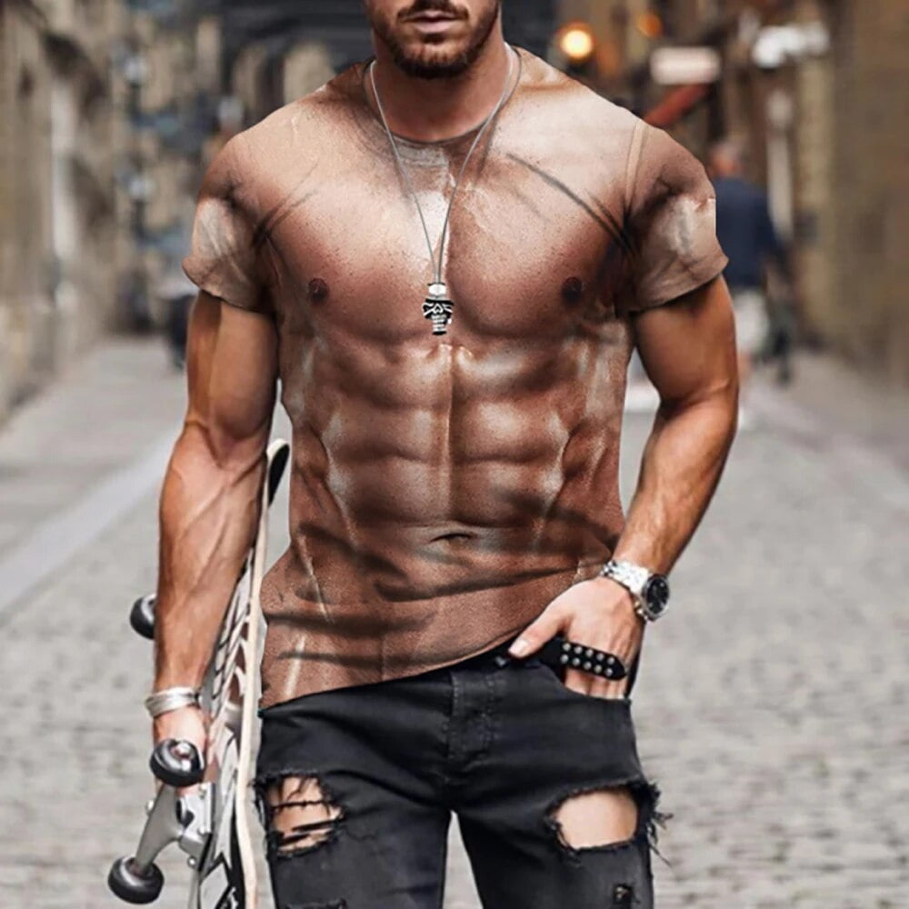 Muscle Body 3D Print T-Shirt Men Summer T Shirt Clothing Fashion Street ...