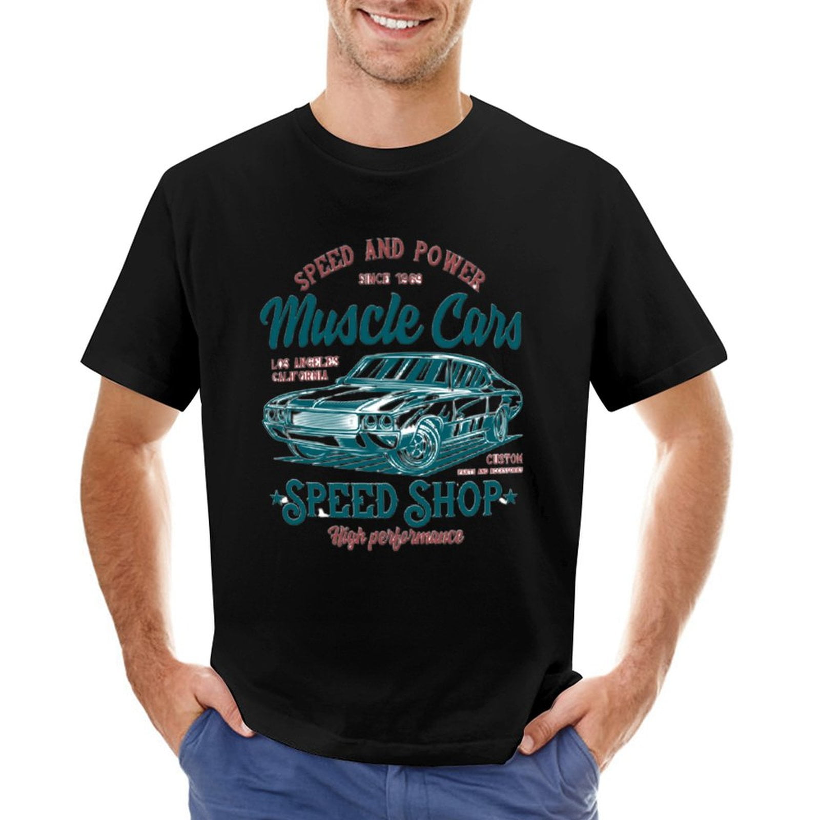 Muscle Car Speed Shop Men’s Graphic T-shirt Vintage Short Sleeve Sport ...