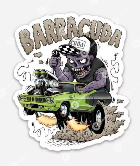 Muscle Car Sticker - Ratfink Style American Made Car Show Rat Fink Cuda ...
