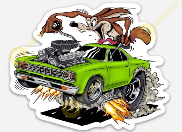 Muscle Car Sticker - Ratfink Style Road Runner Cartoon Show Rat Fink ...