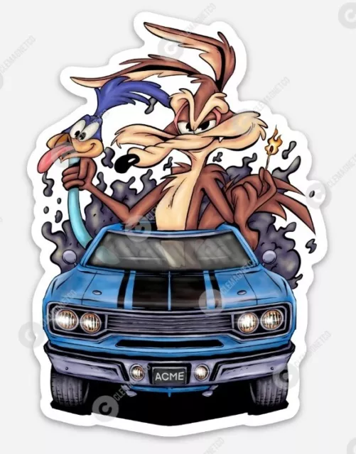 Muscle Car Sticker - Ratfink Style Road Runner Cartoon Show Rat Fink ...