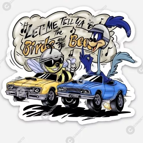Muscle Car Sticker - Super Bee Ratfink Road Runner Birds And Bees ...